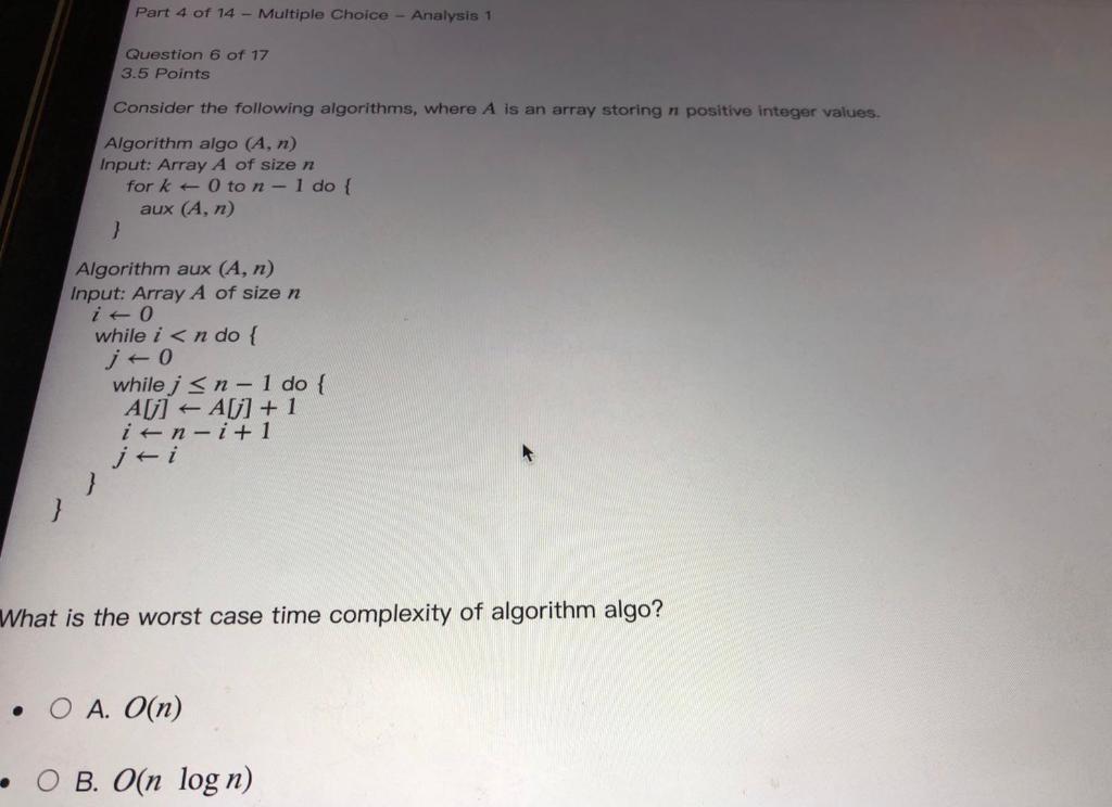 Solved Part 4 of 14 - Multiple Choice - Analysis 1 Question | Chegg.com