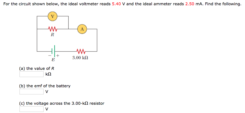 Solved For the circuit shown below, the ideal voltmeter | Chegg.com