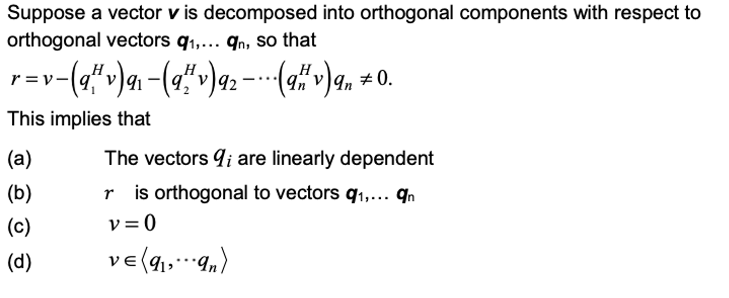 Solved Suppose a vector v is decomposed into orthogonal | Chegg.com