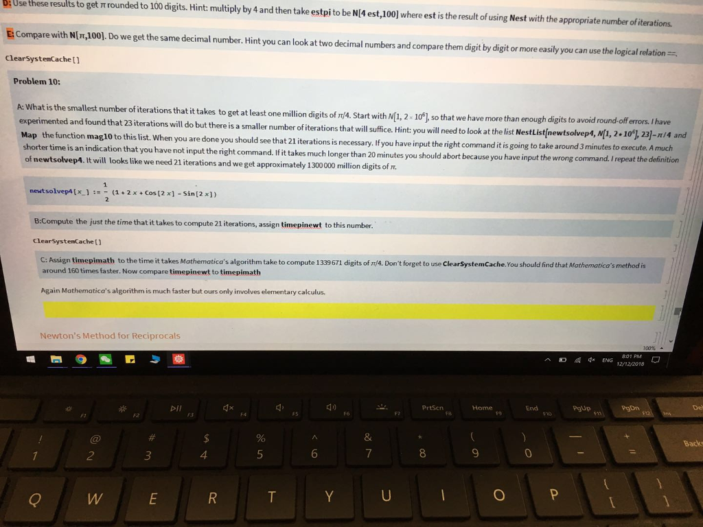Problem 10, this is a wolfram mathematica problem, so | Chegg.com