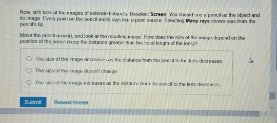 Now, let's look at the images of extended objects. | Chegg.com