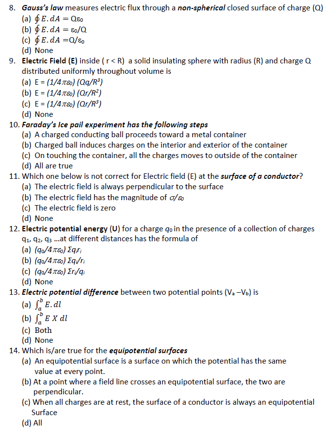 Solved 8. Gauss's law measures electric flux through a | Chegg.com