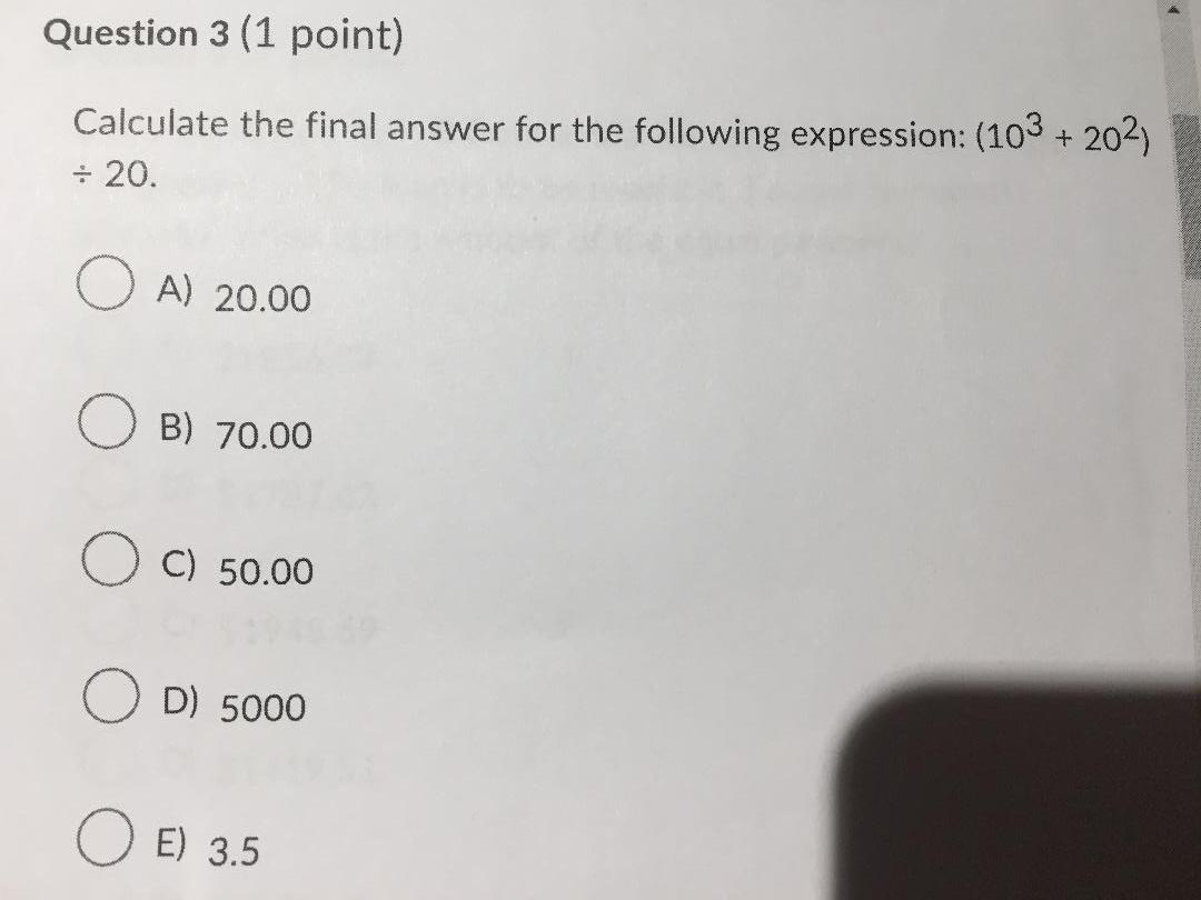 Solved Calculate the final answer for the following | Chegg.com