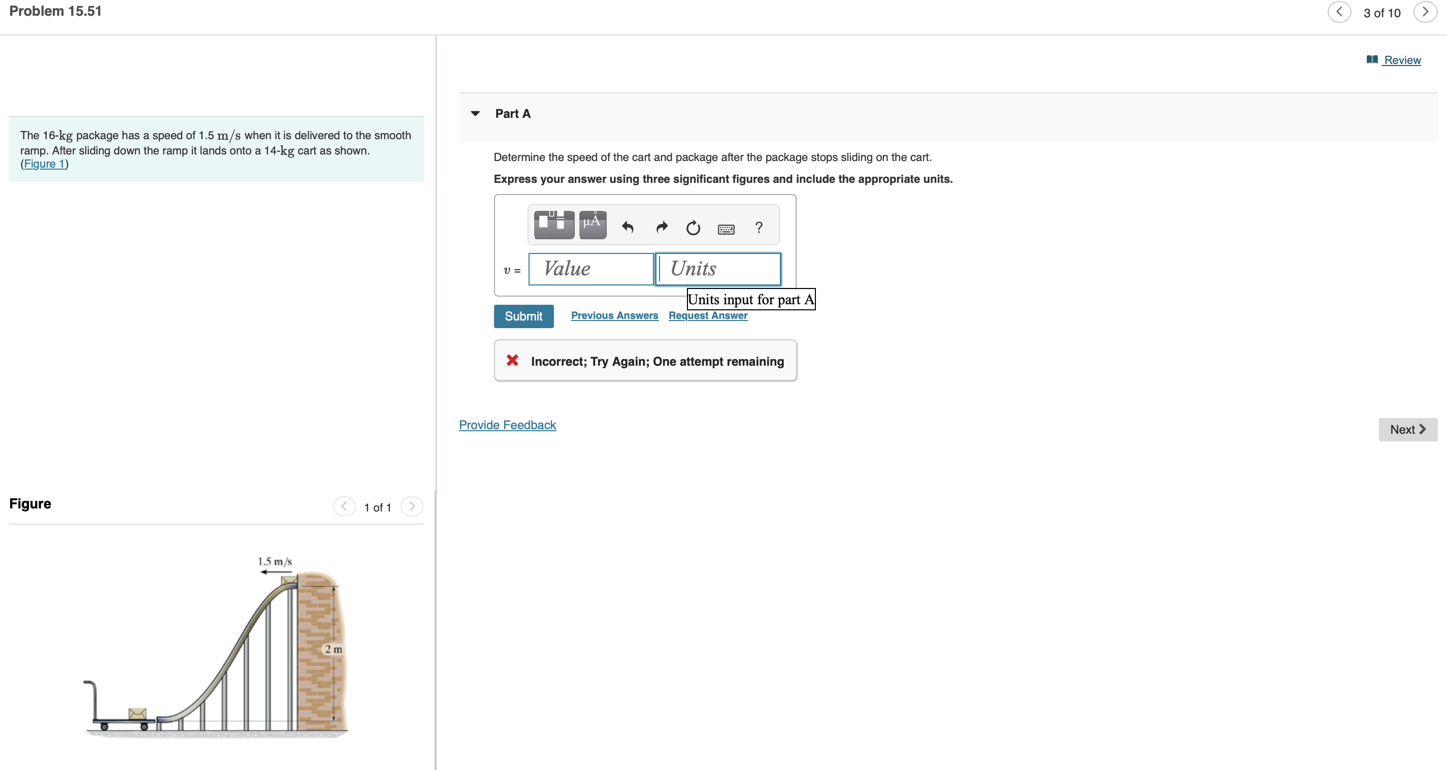 Solved The \( 16-\mathrm{kg} \) ﻿package has a speed of | Chegg.com
