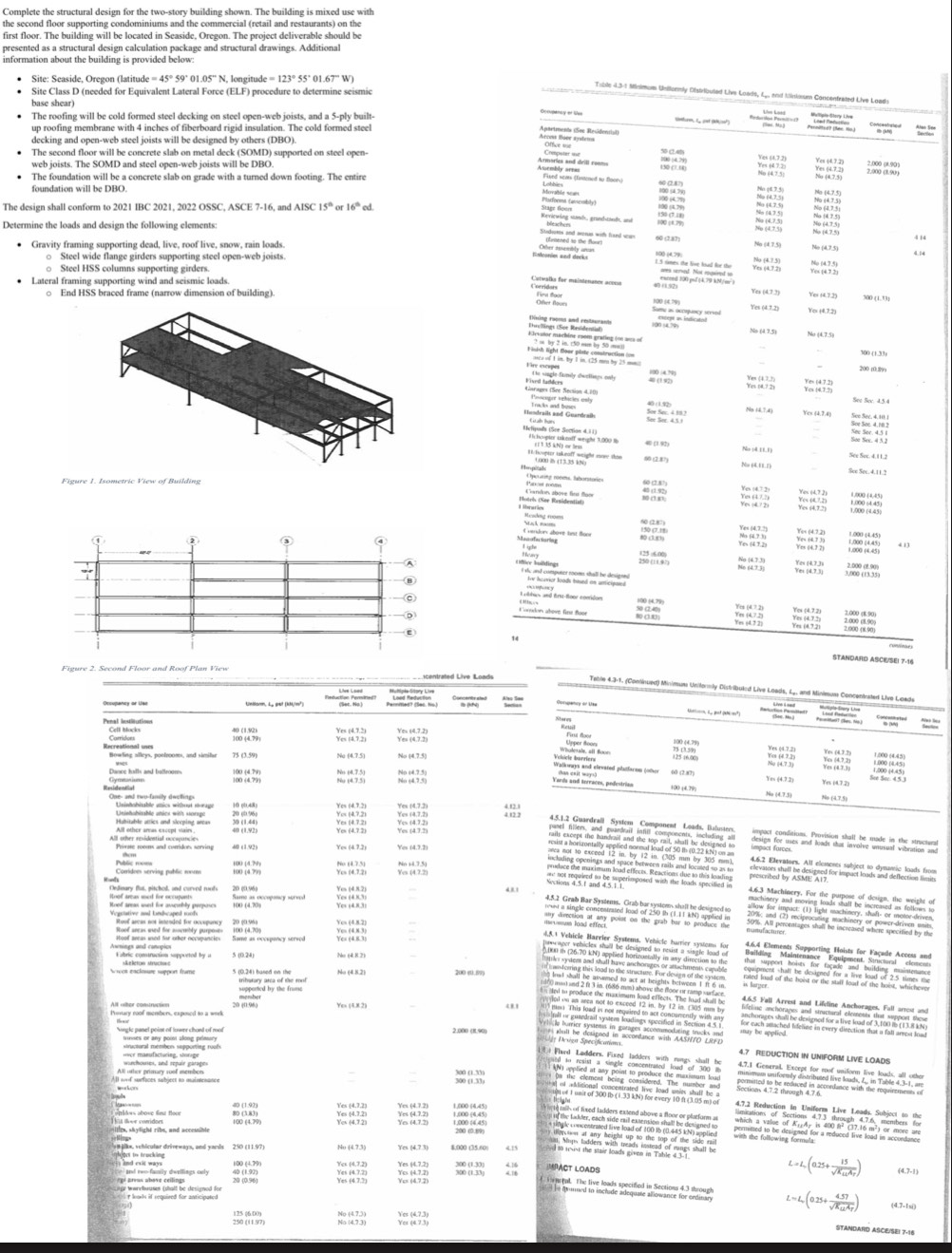 What is the live load (in PSF) ﻿for the condominiums | Chegg.com