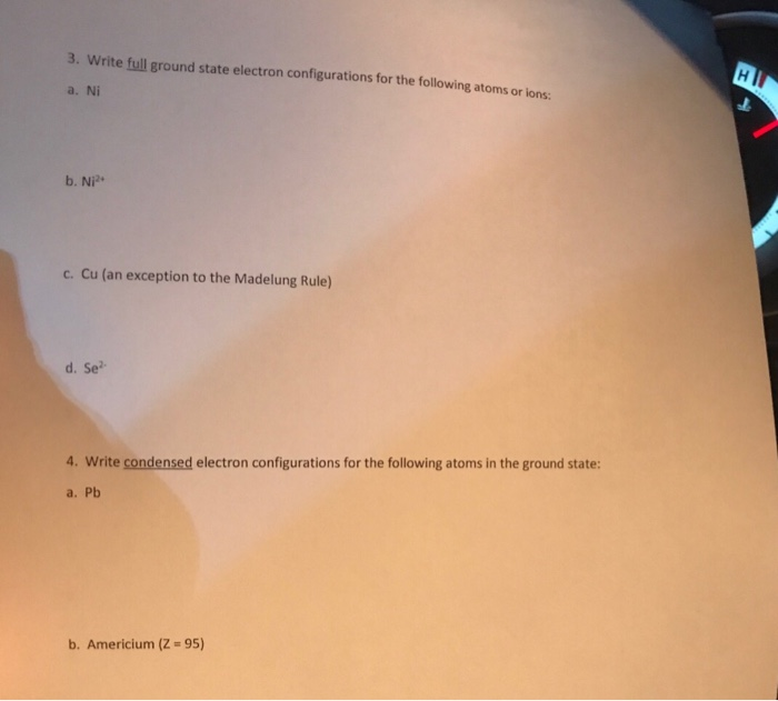 Solved 3 Write Full Ground State Electron Configurations