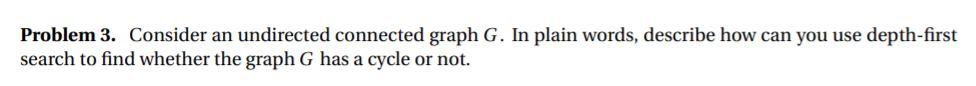 Solved Problem 3. Consider an undirected connected graph G. | Chegg.com