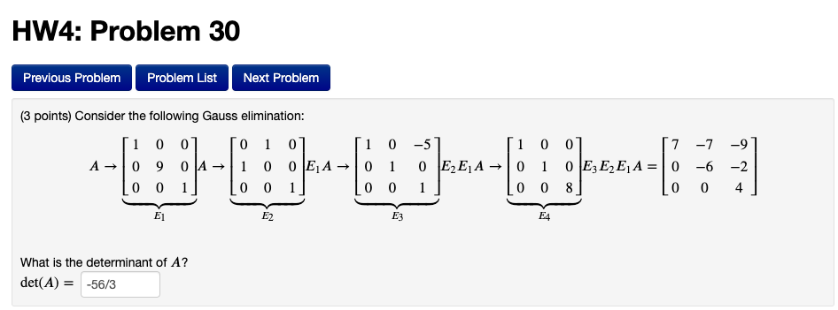 Solved HW4: Problem 30 Previous Problem Problem List Next | Chegg.com Solved HW4: Problem 30 Previous Problem Problem List Next | Chegg.com