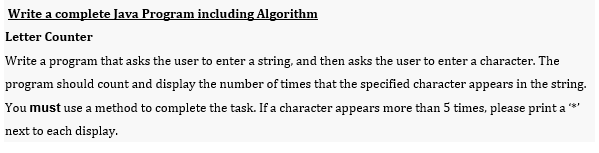 Solved Write a complete Java Program including Algorithm | Chegg.com