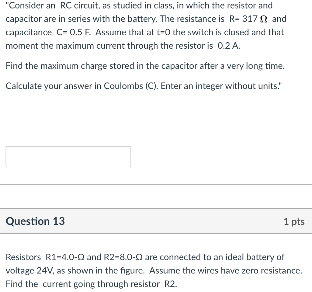 Solved "Consider an RC circuit, as studied in class, in | Chegg.com