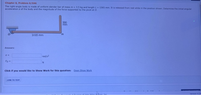Solved r Chapter 6, Problem 6/046 The right-angle body is | Chegg.com