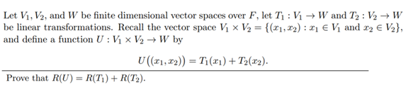Solved Let V1 V2 And W Be Finite Dimensional Vector Spaces 7071