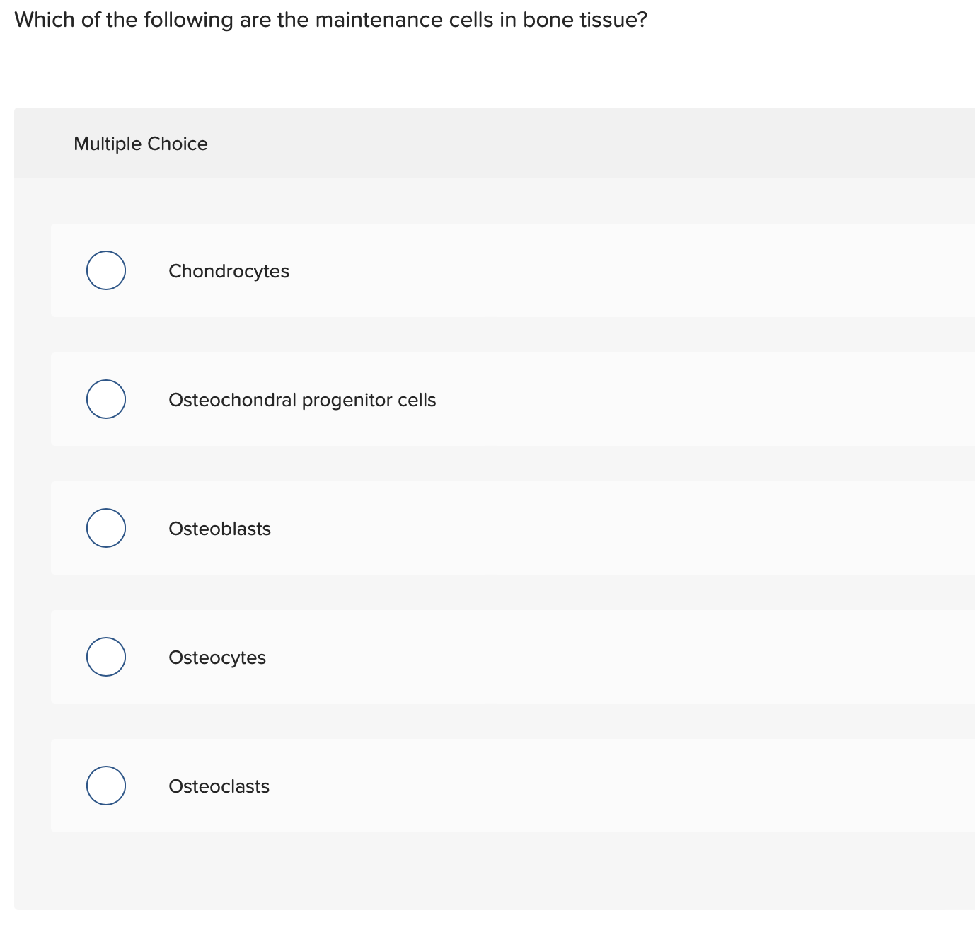 Solved Which of the following are the maintenance cells in | Chegg.com
