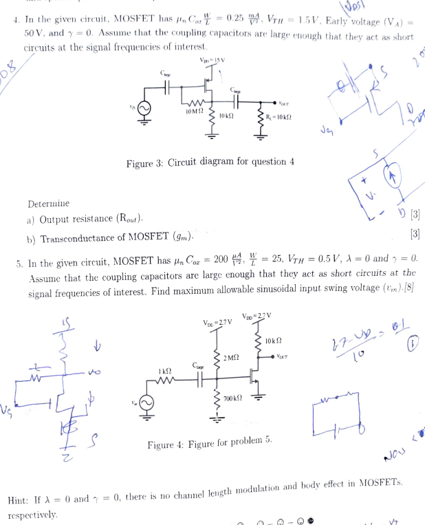 4. In the given circuit, MOSFET has | Chegg.com