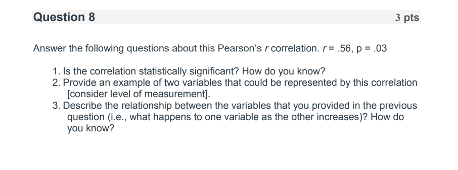 Solved Answer the following questions about this Pearson's r | Chegg.com