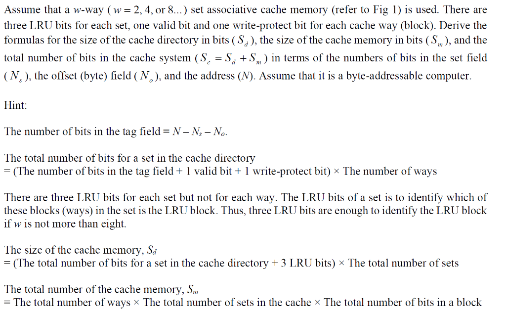 Solved Assume that a w-way ( w=2,4, or 8… ) set associative | Chegg.com
