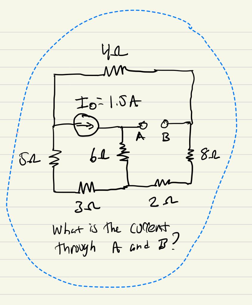 Solved What is the corcent throogh A and B ? | Chegg.com