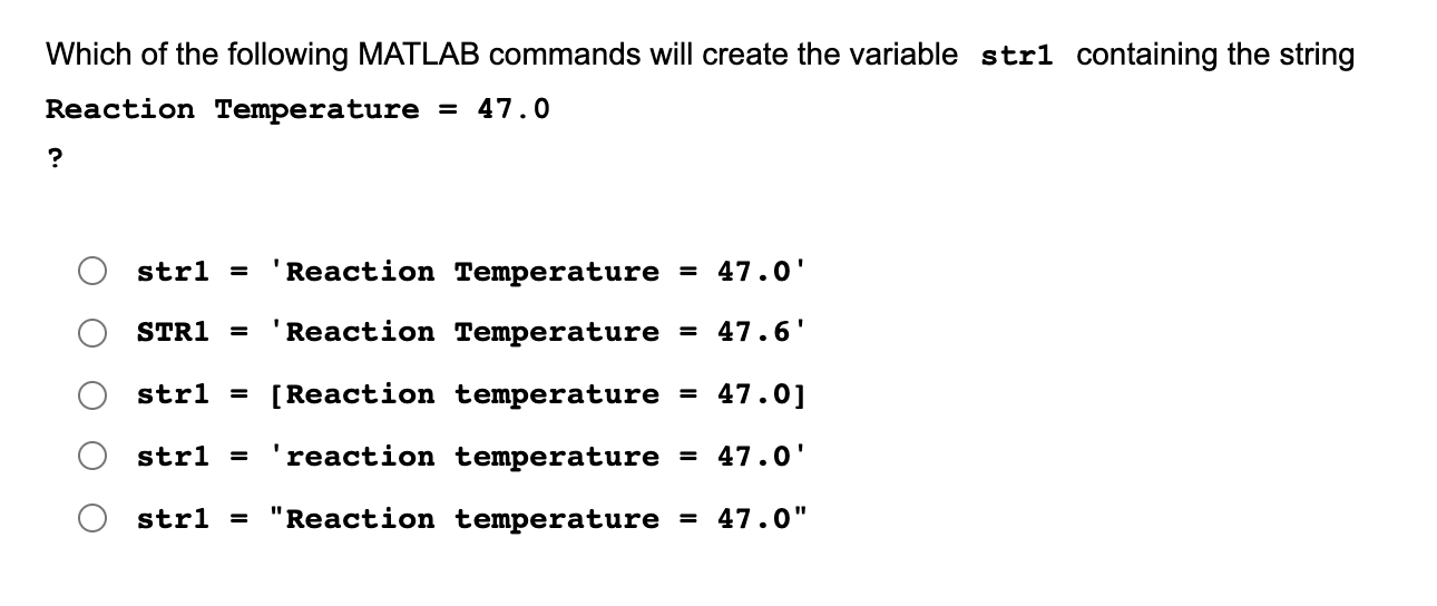 Solved Which of the following MATLAB commands will create | Chegg.com