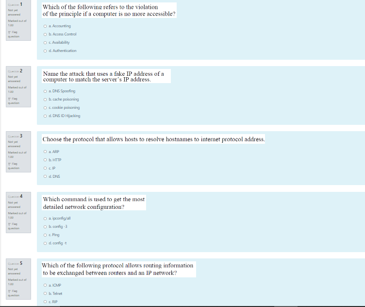 Solved 1 Not yet Which of the following refers to the | Chegg.com