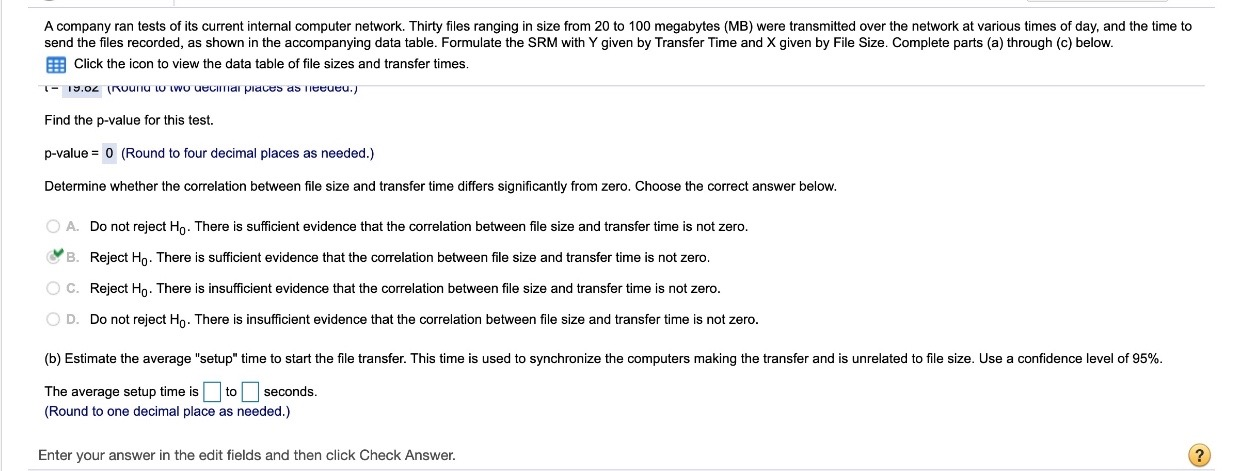 Solved A company ran tests of its current internal computer | Chegg.com