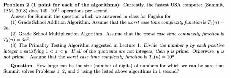 Solved Problem 2 (1 point for each of the algorithms): | Chegg.com