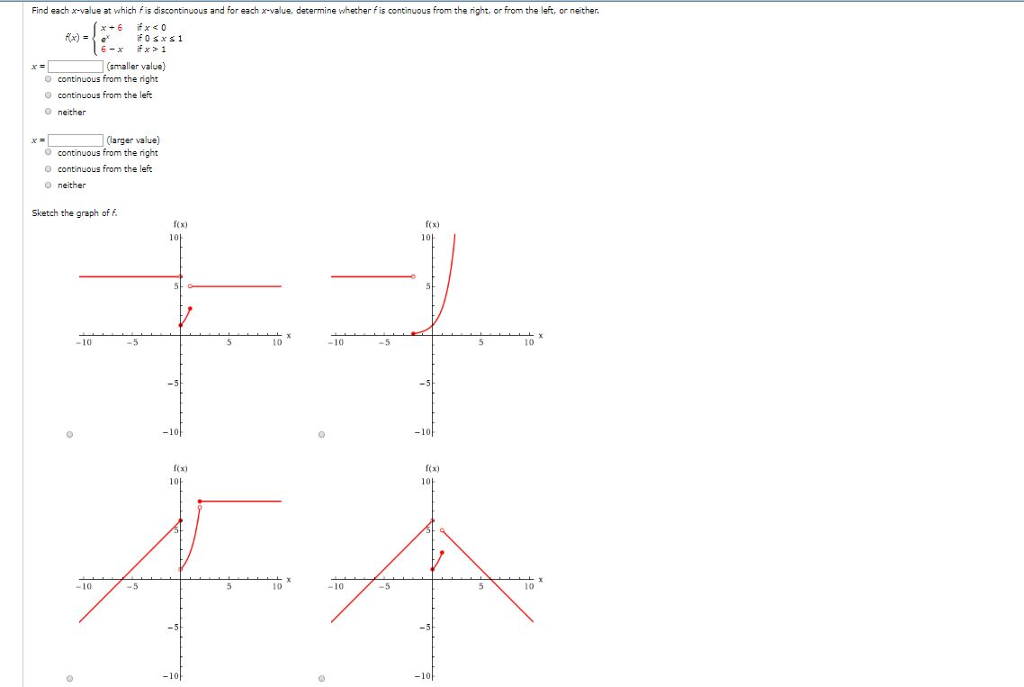 Solved Find each x-value at which fis discontinuous and for | Chegg.com