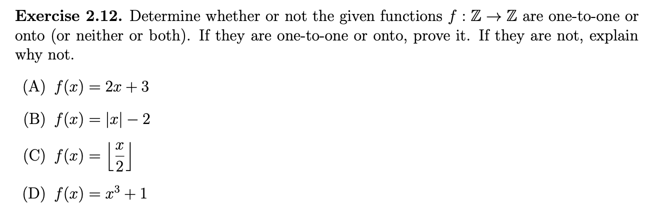 Solved Exercise 2.12. Determine whether or not the given | Chegg.com