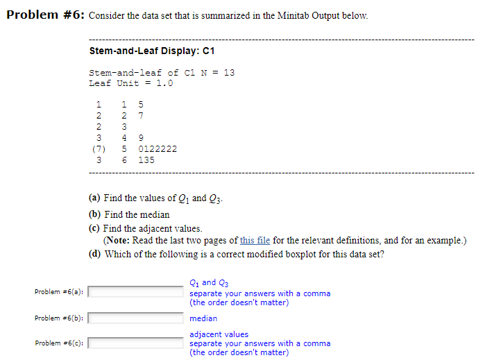 Solved Problem #6: Consider the data set that is summarized | Chegg.com