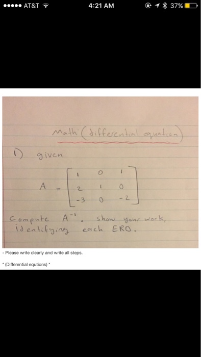 Solved Write Clearly And Write All Steps Differential