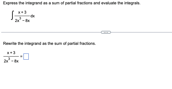 Solved Express the integrand as a sum of partial fractions | Chegg.com