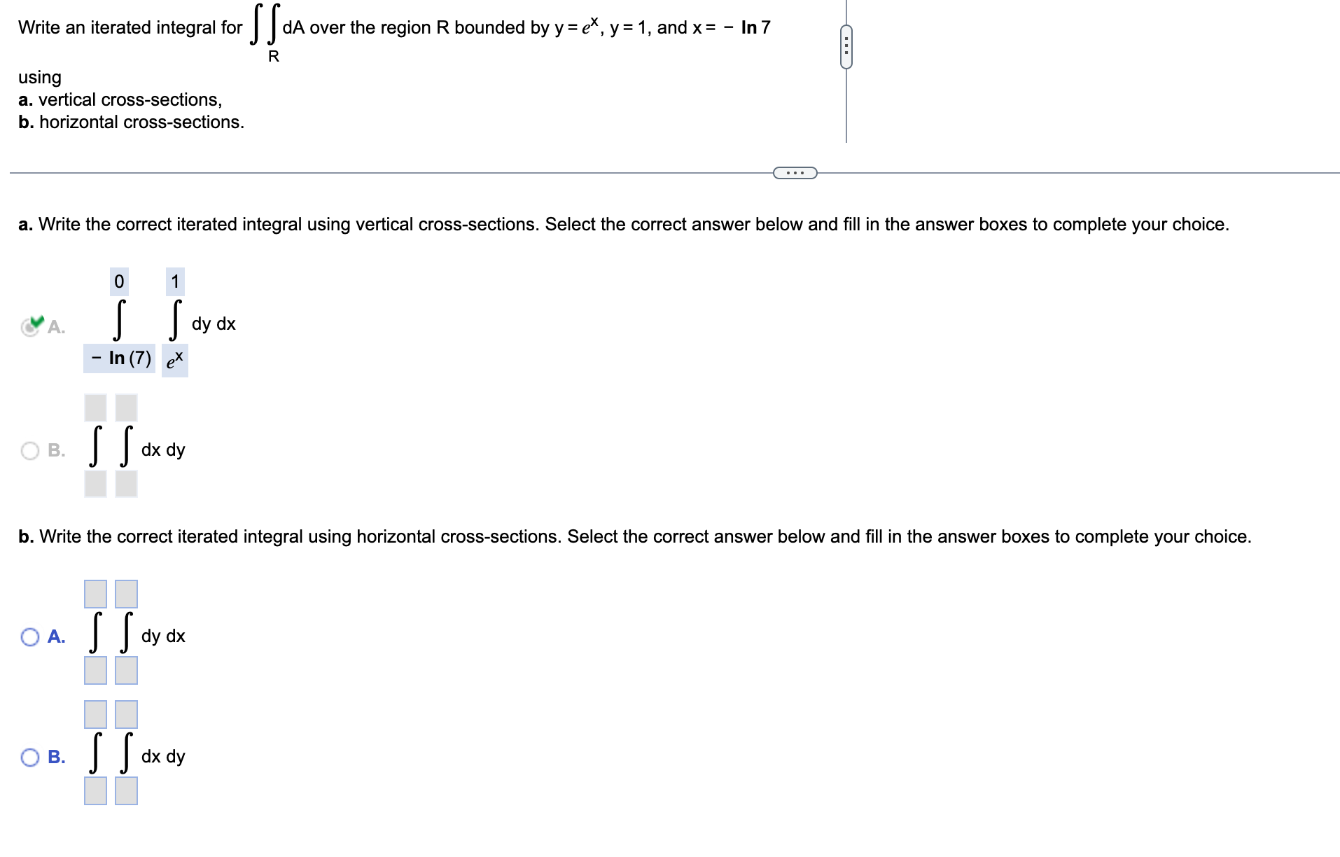 Solved Write an iterated integral for ∬R dA over the region | Chegg.com