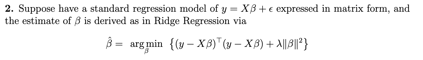 2. Suppose have a standard regression model of y = | Chegg.com