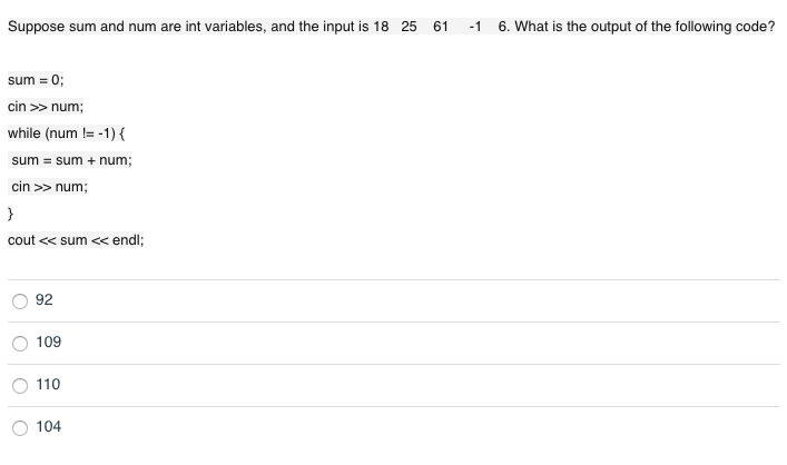 Solved Suppose sum and num are int variables, and the input | Chegg.com