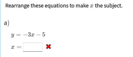 Solved Rearrange these equations to make x the subject. a) | Chegg.com