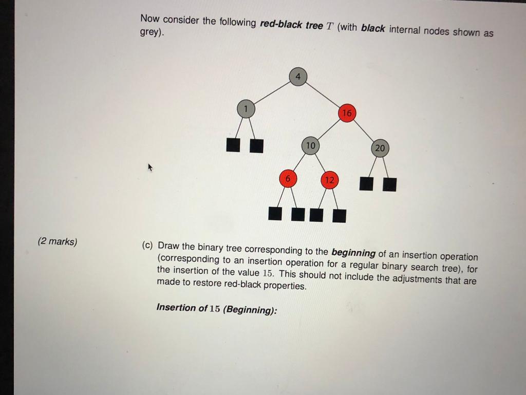 Solved 1. This question concerns red-black trees — which can | Chegg.com