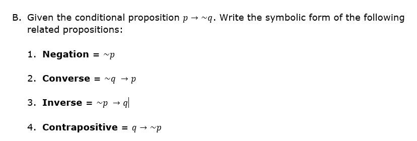 Solved B Given The Conditional Proposition P q Write The Chegg