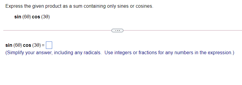 Solved Express the given product as a sum containing only | Chegg.com