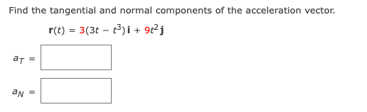 Solved Find the tangential and normal components of the | Chegg.com