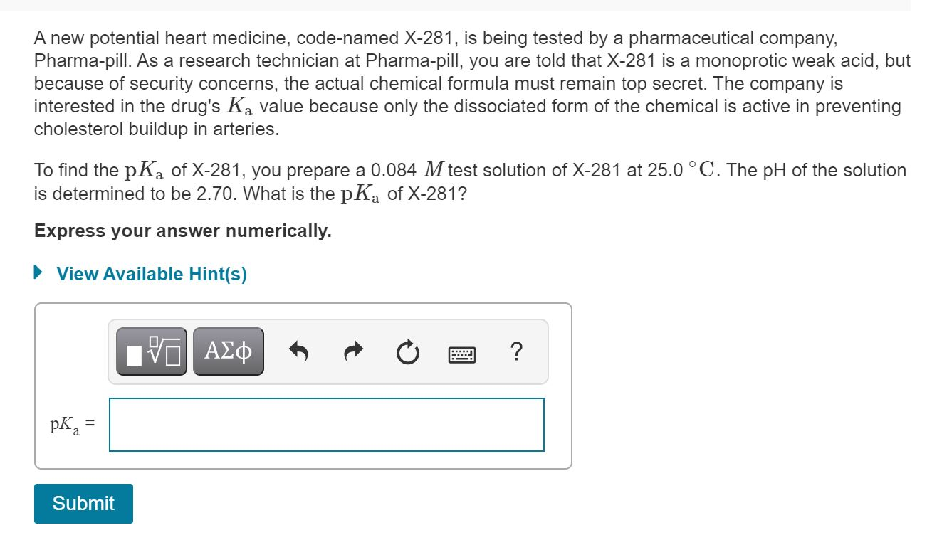 Solved A new potential heart medicine, code-named X-281, is | Chegg.com