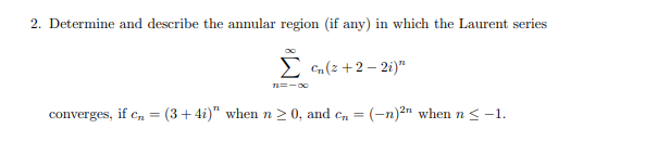 Solved 2. Determine and describe the annular region (if any) | Chegg.com