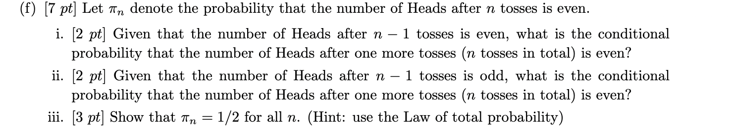 Solved 30pt ] Consider an experiment of tossing a balanced | Chegg.com