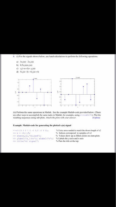 6. () For the signals shomn below, use | Chegg.com