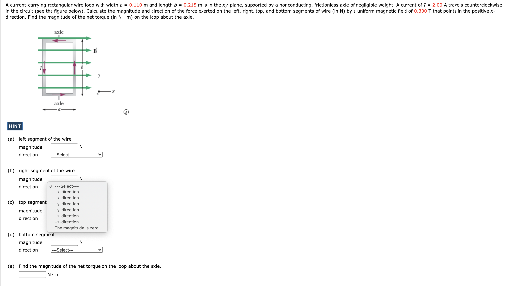 Solved A current-carrying rectangular wire loop with width a | Chegg.com