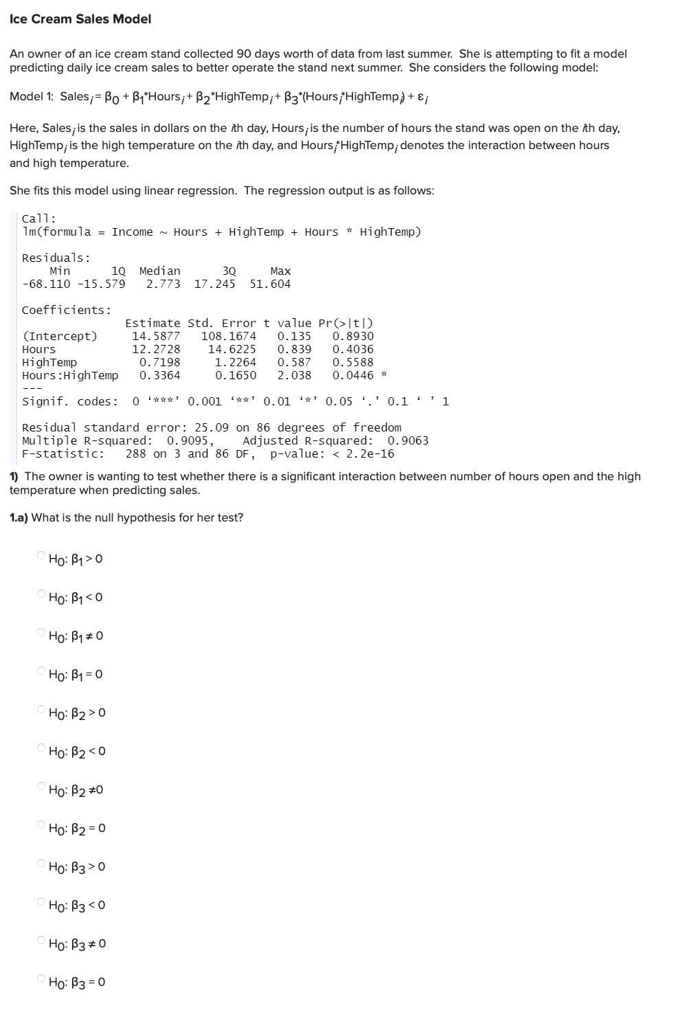 Ice Cream Sales Model An owner of an ice cream stand | Chegg.com