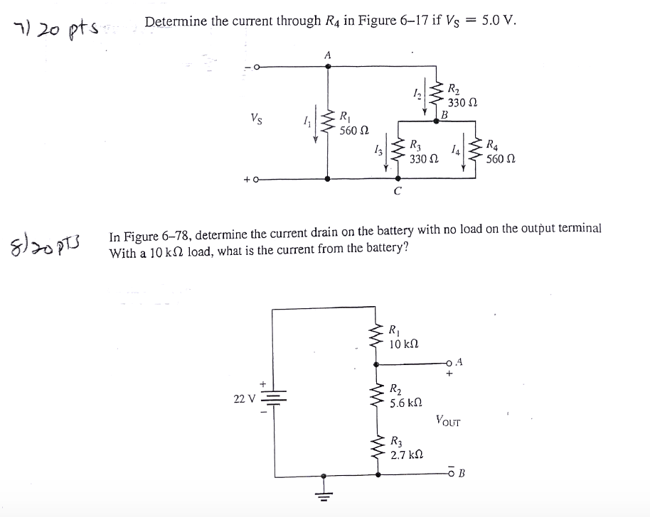 Solved 7. ﻿Determine the current through R4 ﻿in Figure 6-17 | Chegg.com
