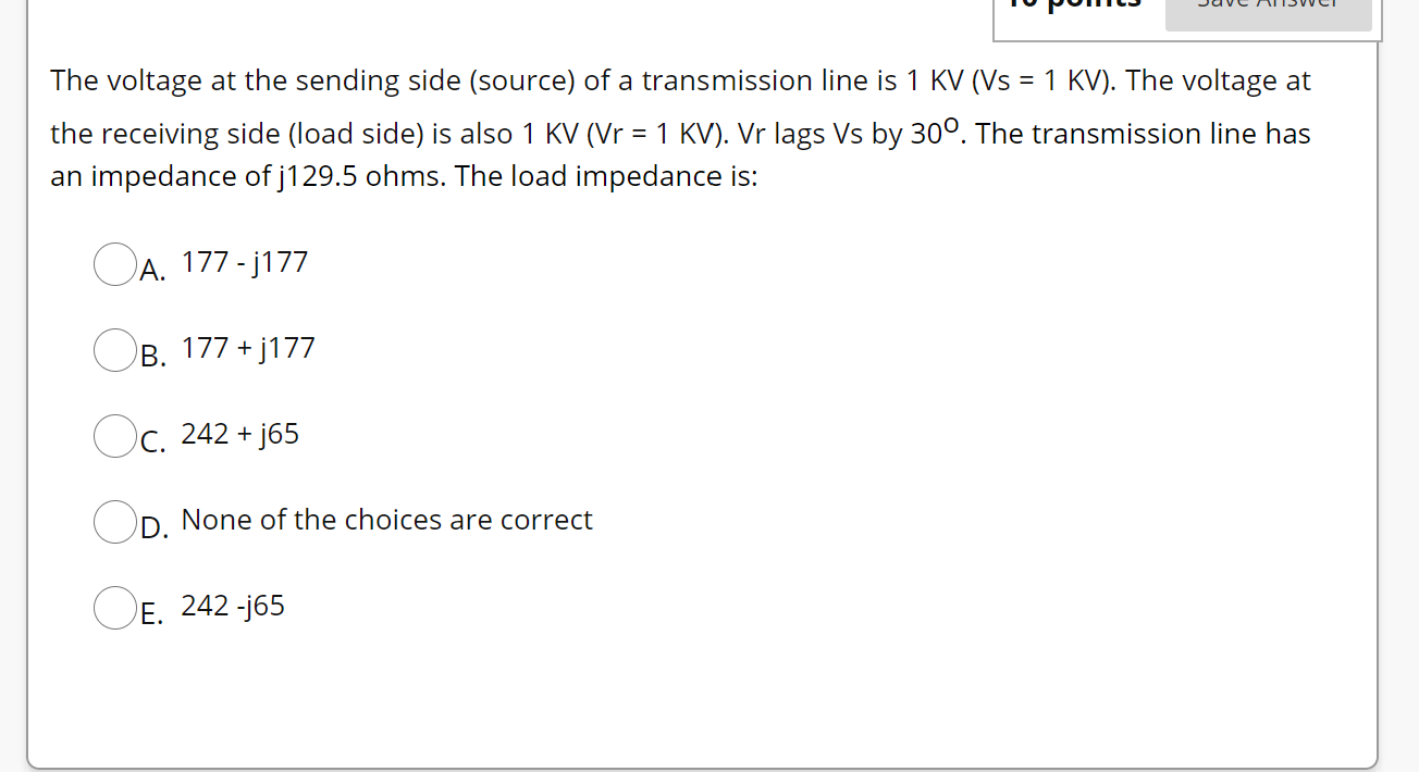 Solved The voltage at the sending side (source) of a | Chegg.com