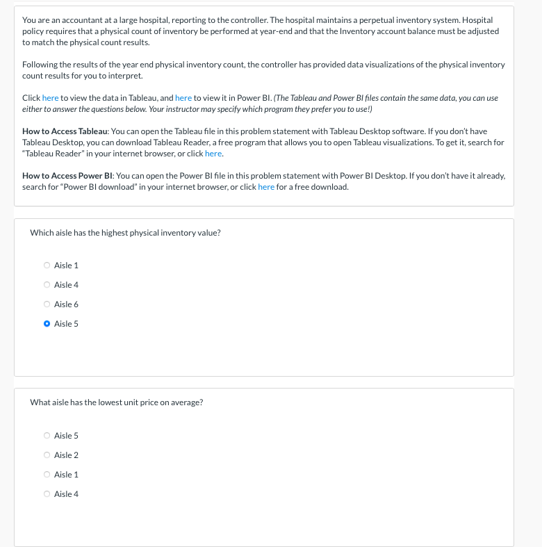 Solved Hospital Inventory Dashboard Figure 1: Total | Chegg.com
