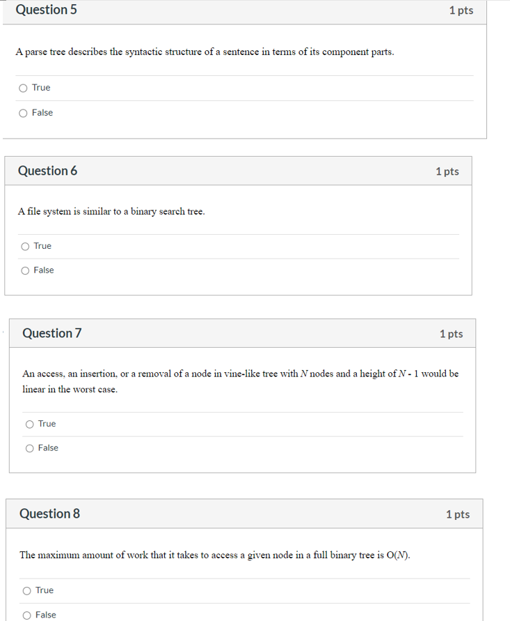 Solved Question 5 1 Pts A Parse Tree Describes The Syntactic