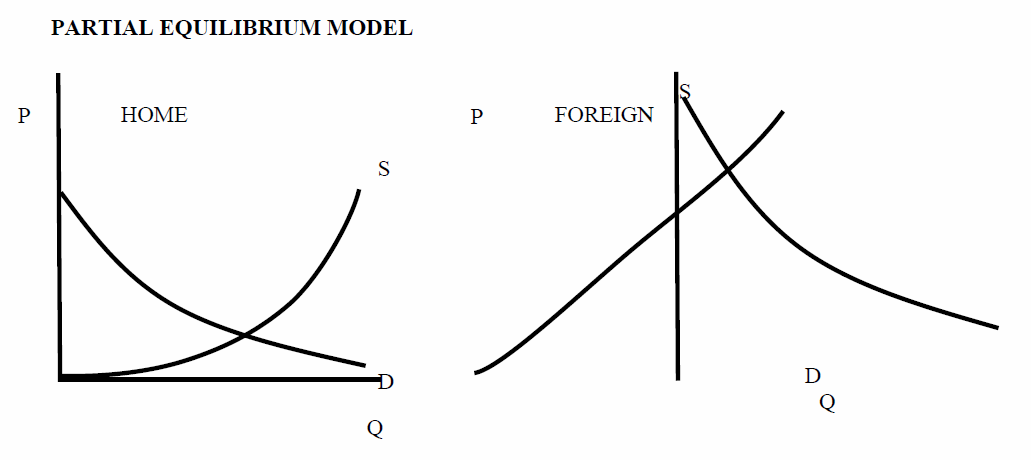 PARTIAL EQUILIBRIUM MODEL P HOME FOREIGN W X X D Q Q | Chegg.com