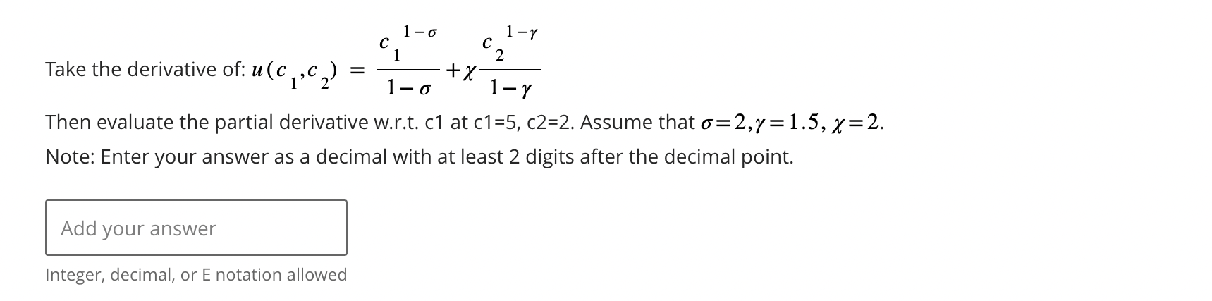 Solved Take the derivative of: | Chegg.com